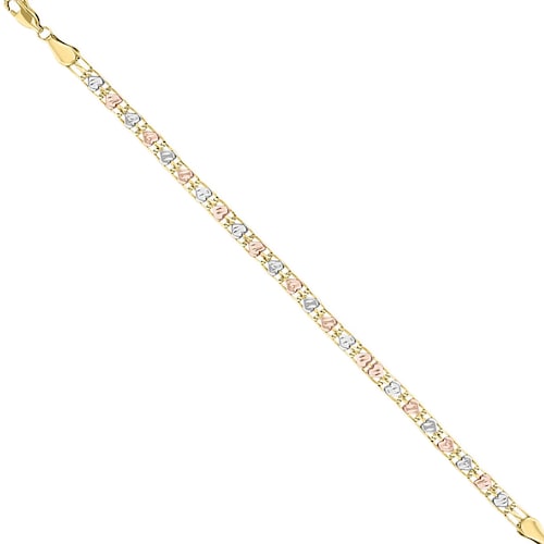 Pulsera Corazones 3 Colores Para Dama Oro 10k + Regalo