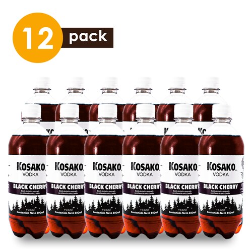 Vodka Kosako Black Cherry 600 Ml 12 Pack