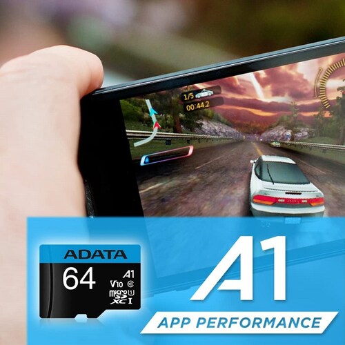 Memoria MicroSD 64GB Adata Premier SDXC UHS-I Clase 10 Con Adaptador AUSDX64GUICL10A1-RA1.