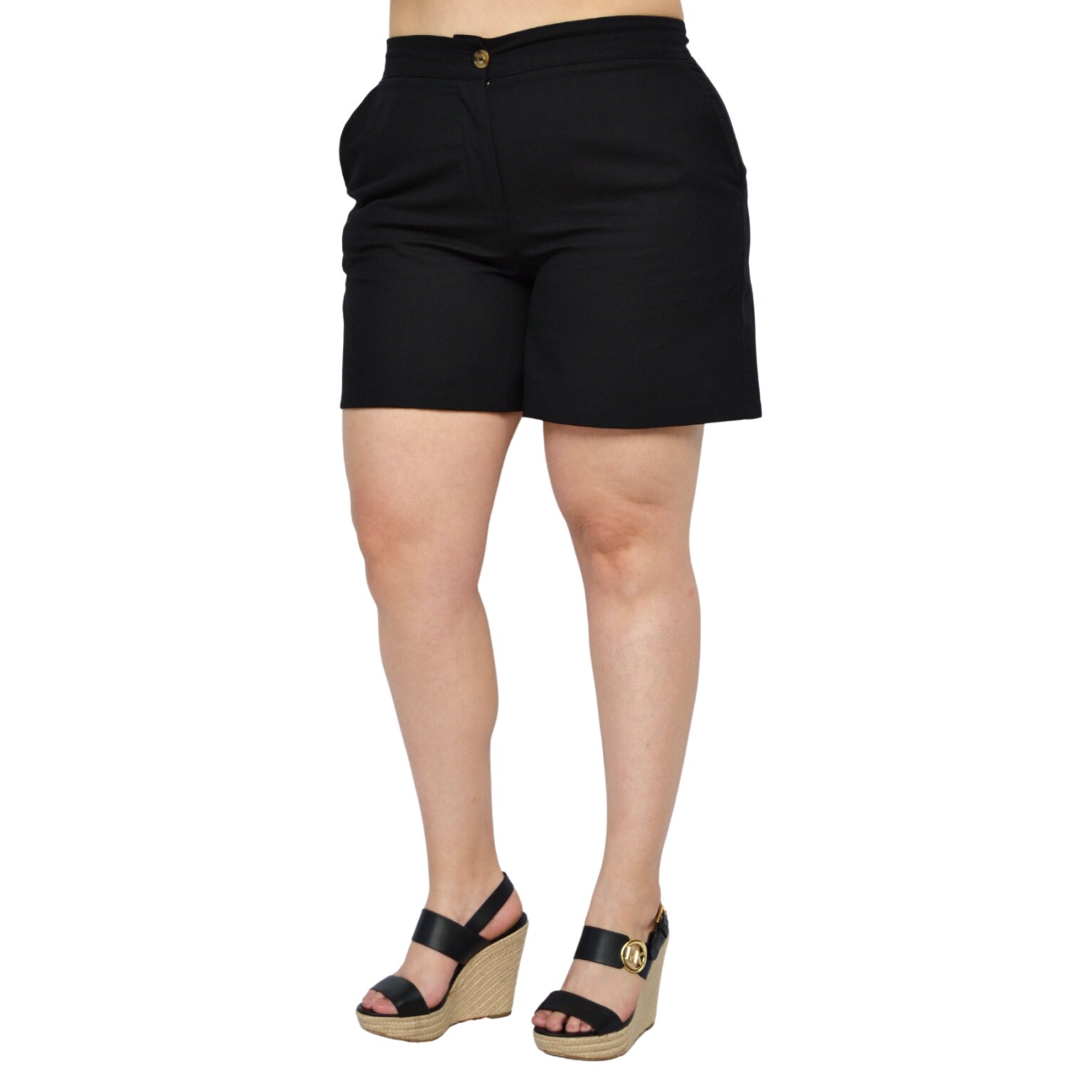 Short clásico de lino (talla extra), modelo 0136 (Negro)