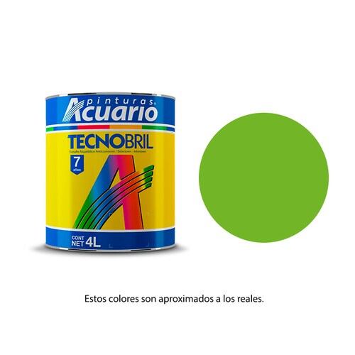 Pintura Esmalte Tecnobril Color Verde Fresco 4 Lt Acuario EV24540