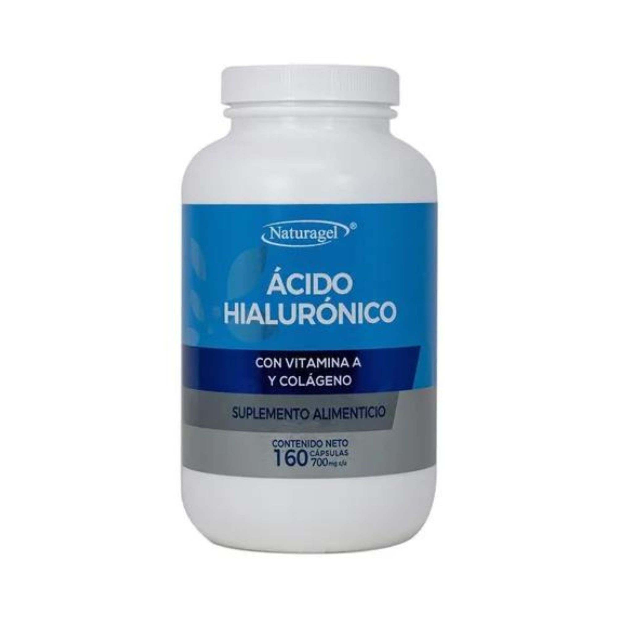 Ácido Hialurónico con Vitamina A y Colágeno 160 cápsulas.