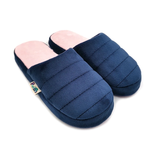 Perezozaz - Pantuflas de Dama / Mujer Lisa - Diseño Azul / Lila / Rosa