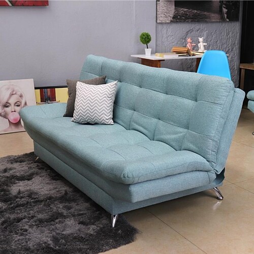 Sofá Cama Turquesa Matrimonial 3 Posiciones
