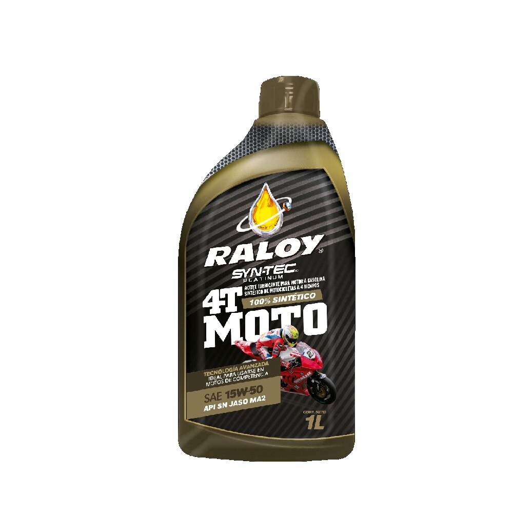Aceite moto sintético 100% Raloy Syn-Tec Platinum Moto 4T 15W-50 SN ...
