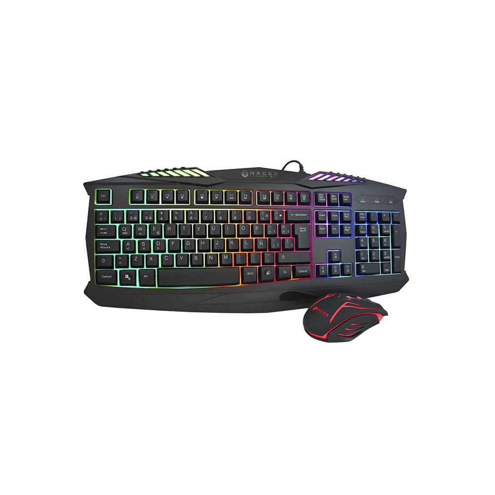 Kit de Teclado Español y Mouse Gaming Naceb Technology NA-617 USB Negro