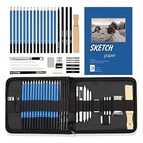 Kit 35 Piezas Profesional De Dibujo Con Lápices Hb