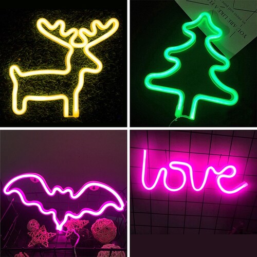 Letrero led neon decoración navidad reno Artego