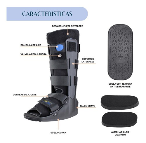 Bota Neumatica Ortopedica Ferula Walker Larga Inmovilizador GDE