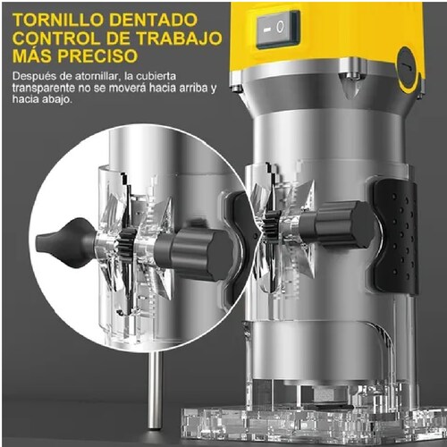 Router Recortadora De Madera 6 Velocidades 800w Amarillo