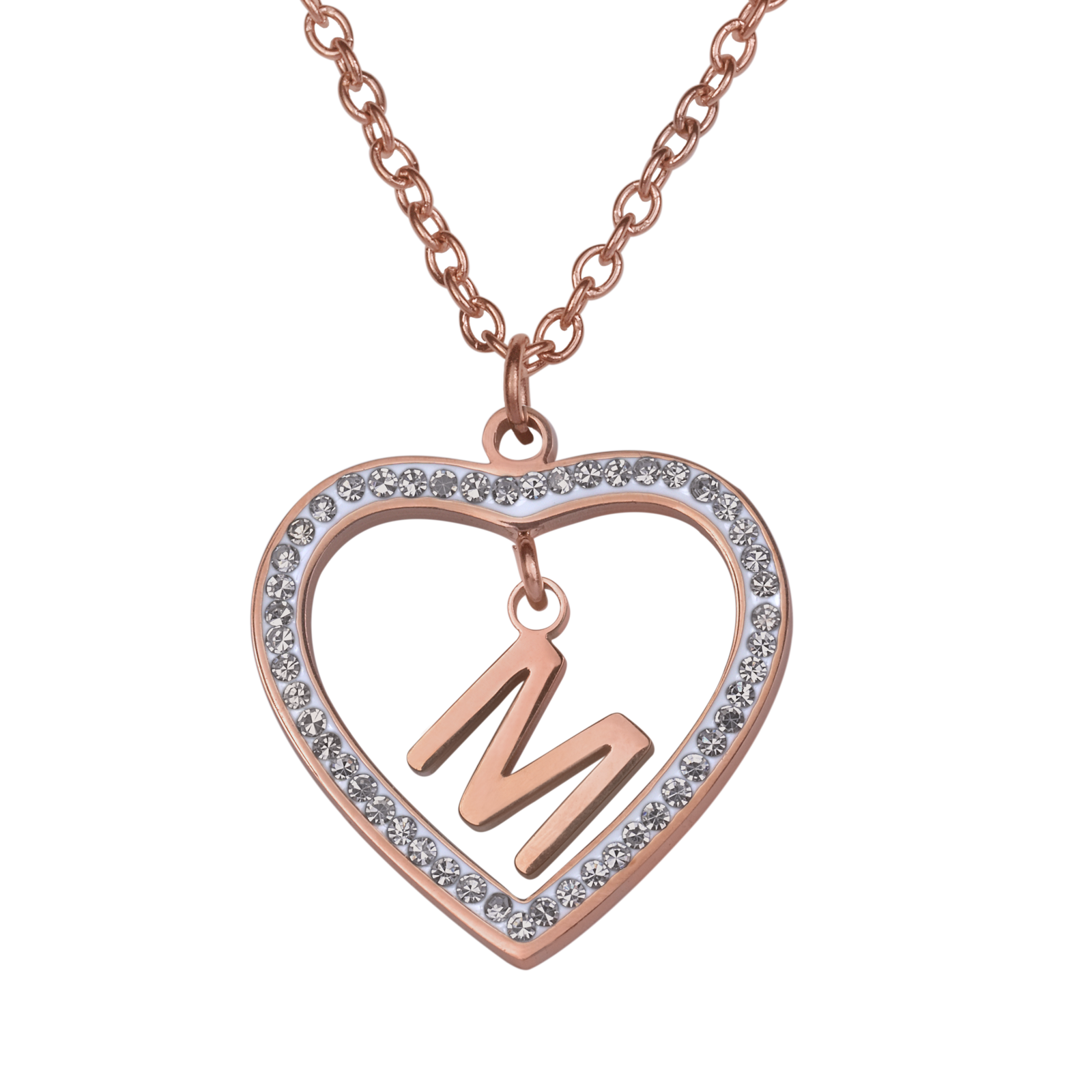 LuckyLy Collares de Mujer de Corazón con Iniciales , Acero Inoxidable ...