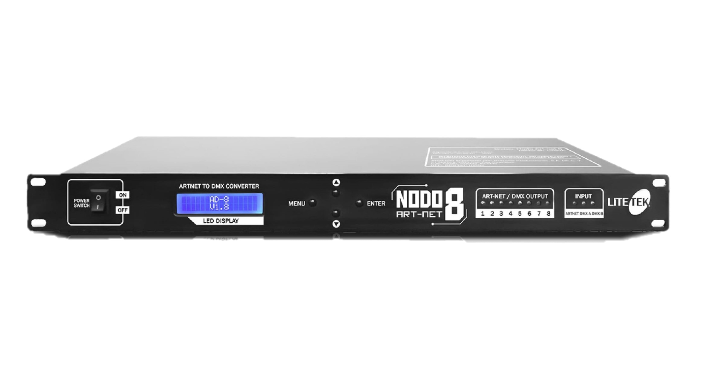 Distribuidor Dmx Lite Tek Nodo Art-net 8 Con 8 Salidas