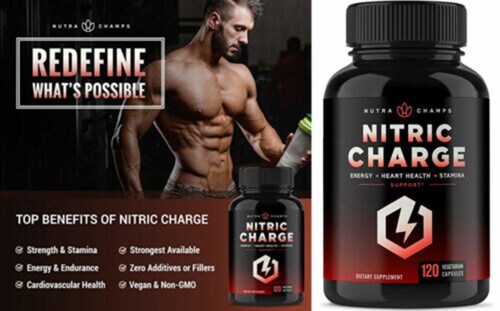 suplemento Nitric Charge -Nutrachamps capsulas de óxido nítrico