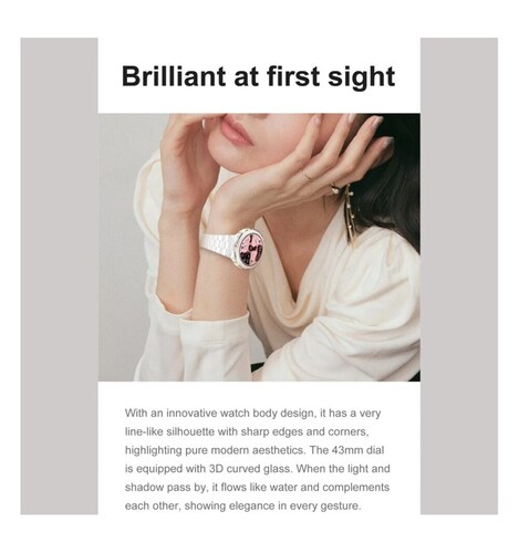 Smartwatch Reloj Inteligente Fralugio Hk43 De Lujo Para Dama