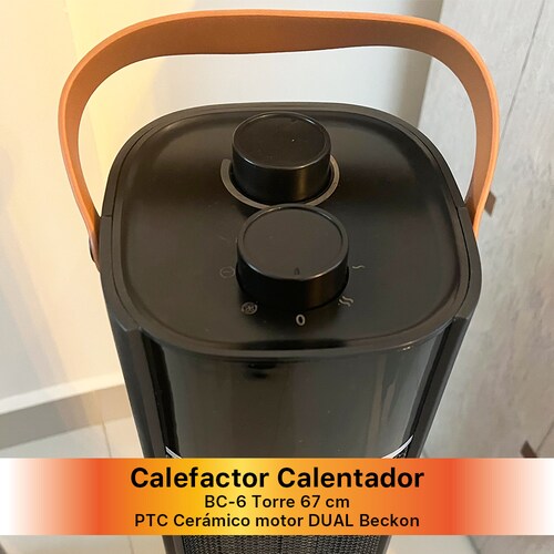 Calefactor cerámico Calentador de torre DUAL 67CM PTC Calentón Hogar ...
