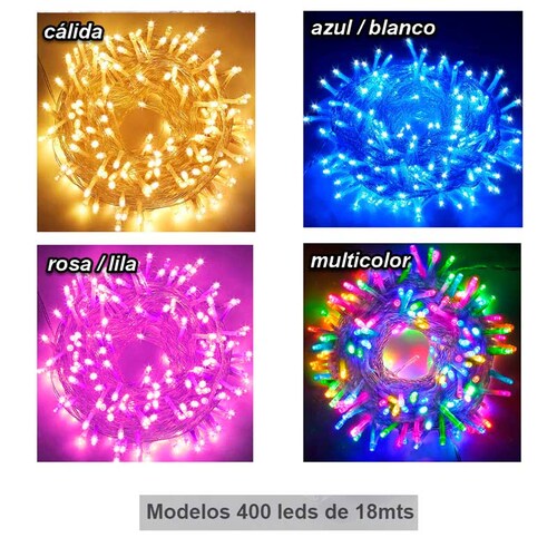 Serie Luz 400 Leds 8w Cristalino 8 Secuencias 18 Mt