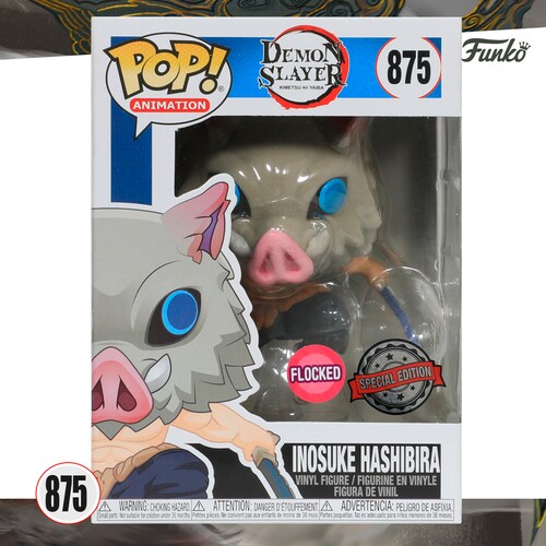 Funko Pop Inosuke Flocked #875 Demon Slayer Kimetsu No Yaiba