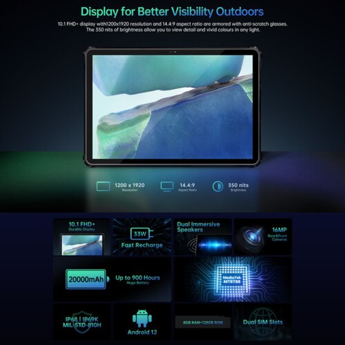 Tableta Resistente Oukitel RT2 8/128GB Doble SIM 4G