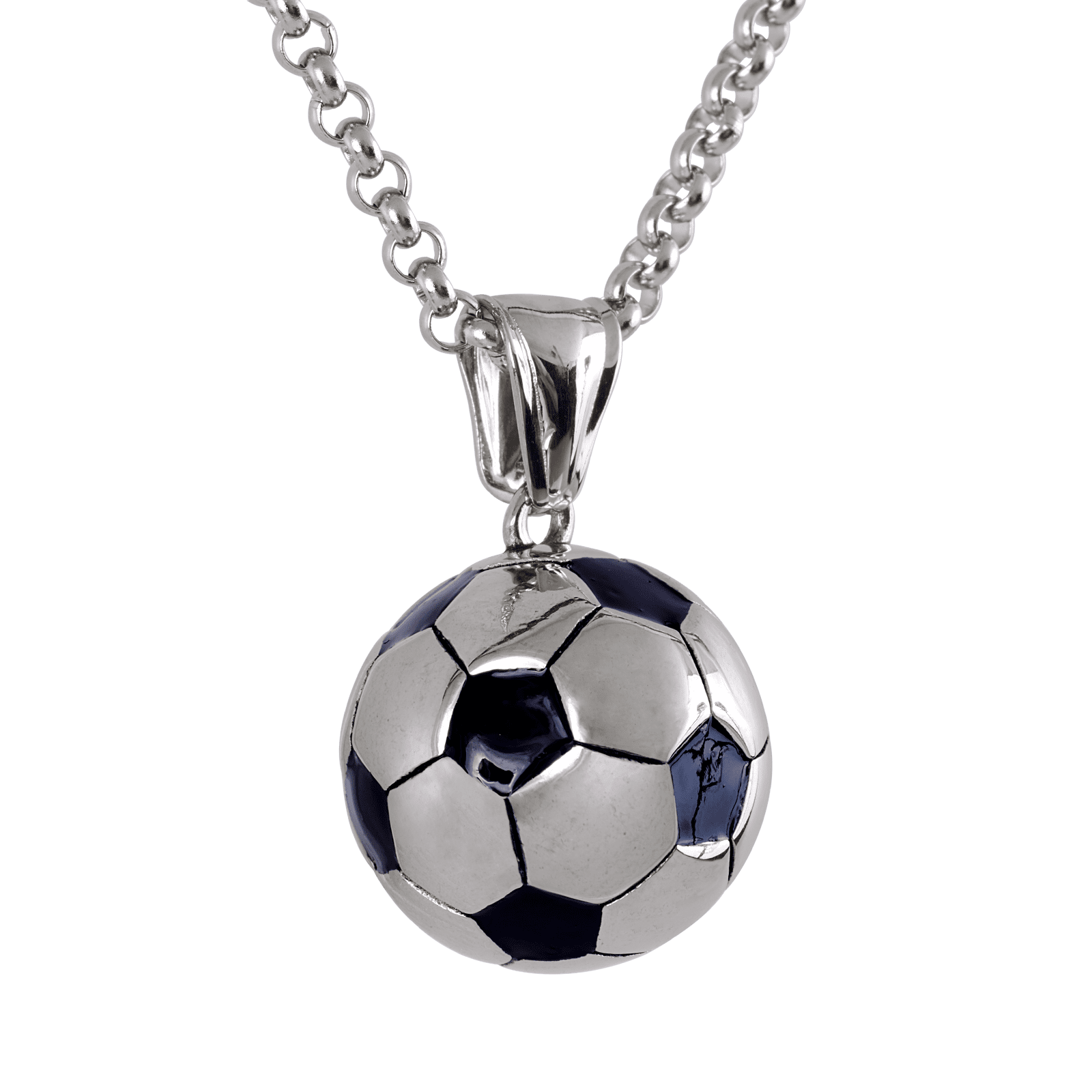 LUCKMAN Collar Hombre de Balón de Fútbol Soccer, Cadena con Dije, Acero ...