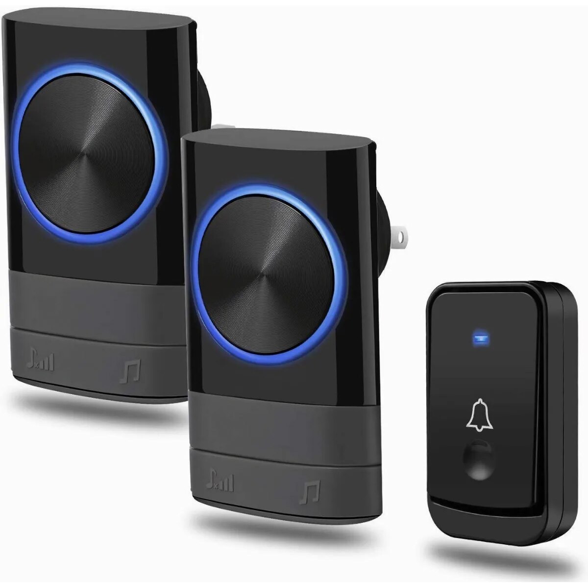 Timbre Inalámbrico Impermeable Con Luz Led 1 Transmiso 2 Receptor