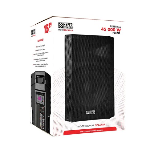 Bocina Profesional Hyper Beast 15 Pulgadas Bluetooth Amplificador