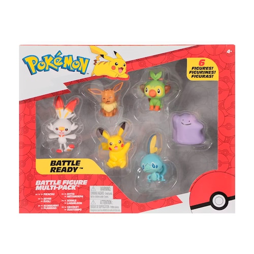 Pokemon Pikachu, eevee, scorbunny, ditto, Sobble. Set 6pz