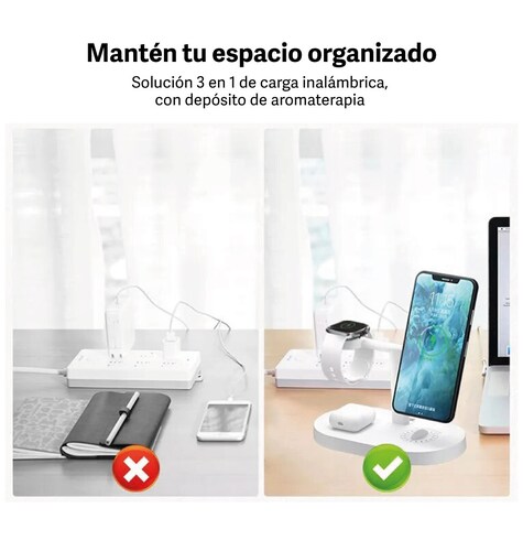 Base de carga inalámbrica 4 en 1 para iPhone y múltiples dispositivos ...