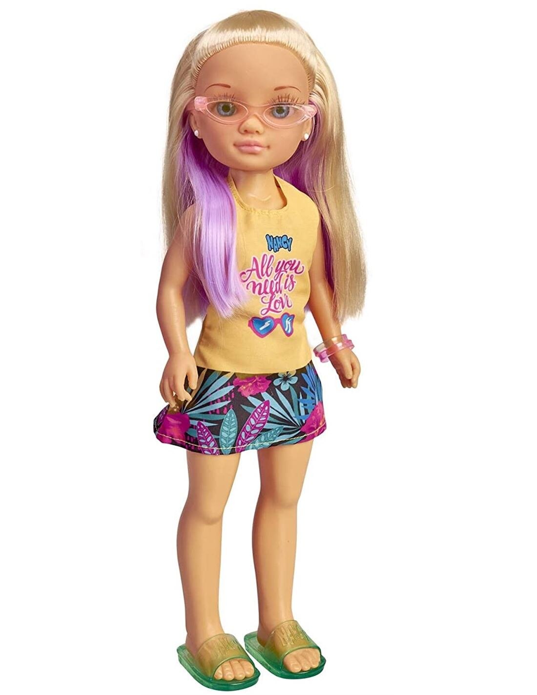 Nancy Un Día Con Gafas Tropicales Rosa Pelo Rubio