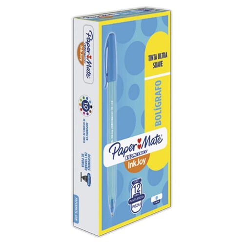 Bolígrafo Paper Mate Kilométrico Turquesa 12 Piezas