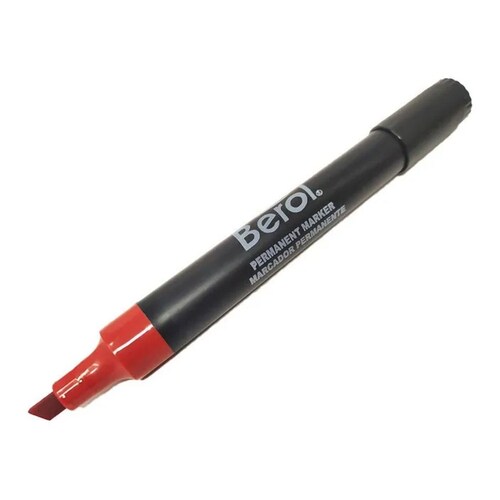 Marcador Permanente Berol Rojo Punta Cincel 12 Pzs