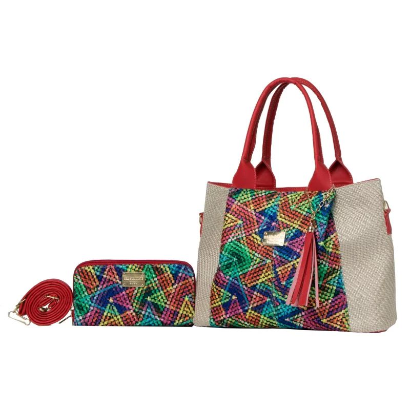 Set de Bolso y Cartera de Moda FANA para Mujer Amanda Rojo