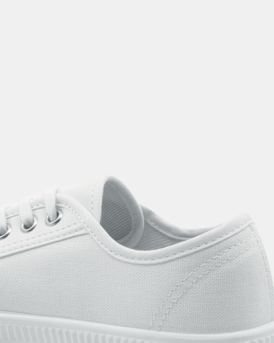 Tenis de Tela Blanco Con Agujeta Para Mujer Ankaa 1201