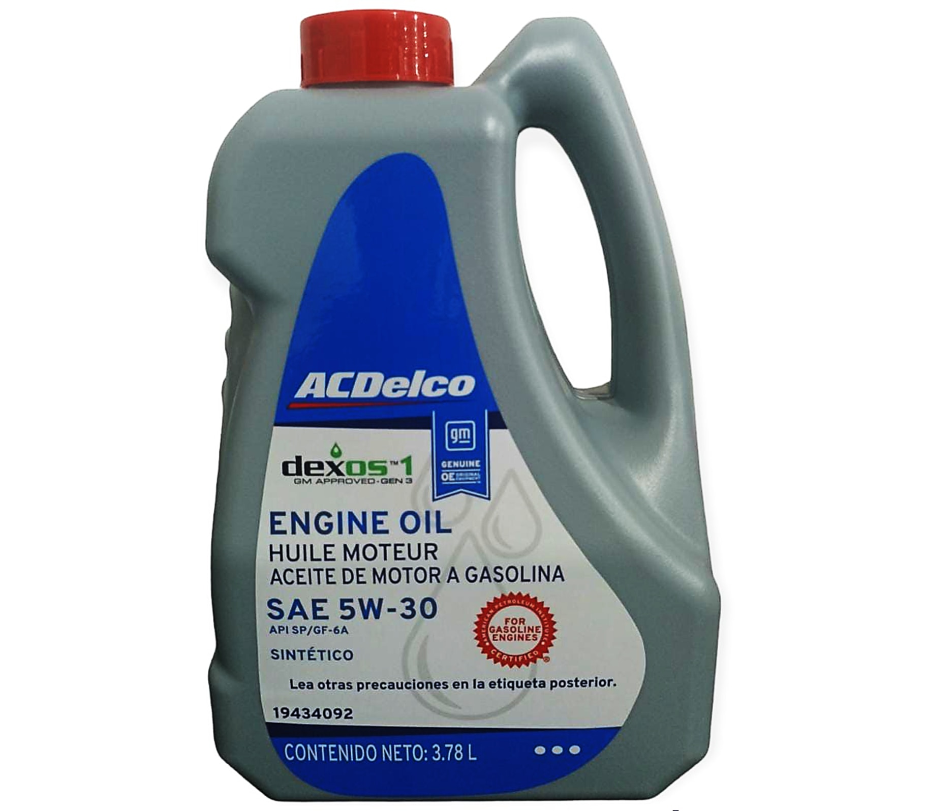 Aceite ACDelco 5w30 Sintetico Dexos1 Gen3 3.78L