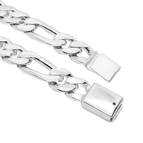 Pulsera de plata .925 Hombre figaro, hecha a mano y con broche de caja. Incluye certificado y ...