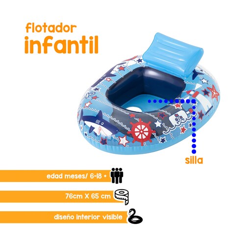 BALSA INFLABLE INFANTIL BOTE PARA NIÑOS Y NIÑAS SALVAVIDAS