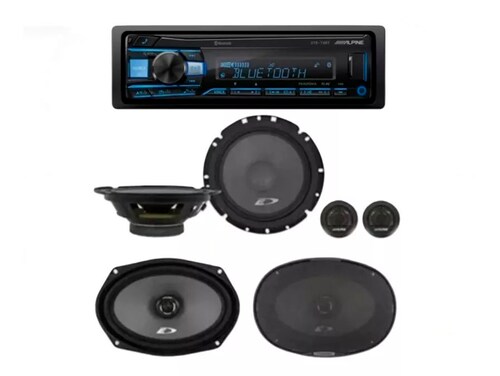 KIT ESTEREO ALPINE + BOCINAS 6X9 Y SET DE MEDIOS 6.5
