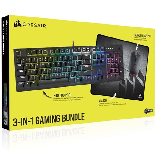 Kit Corsair Teclado K60 RGB PRO + Mouse Harpoon RGB PRO + MousePad ...