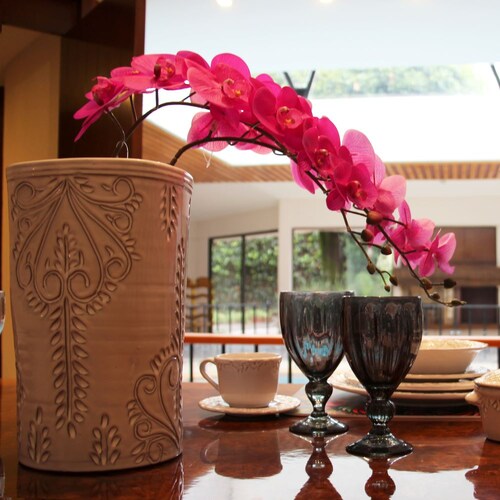 Copa de cristal acanalada color humo