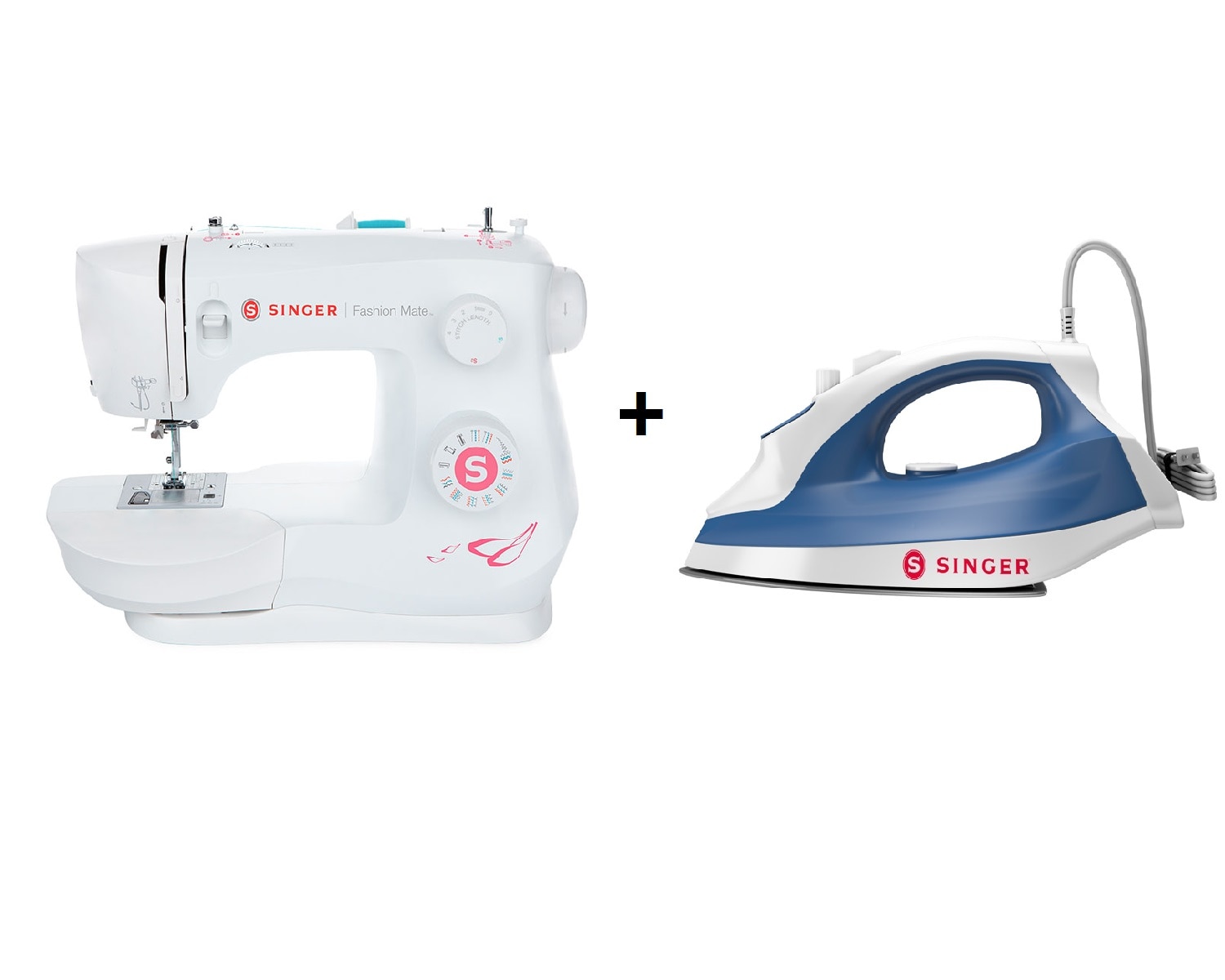 COMBO SINGER 3333 PAQ MÁQUINA DE COSER + PLANCHA STEAMCHOICE 1200 WATTS ...