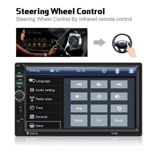 Auto Estéreo Táctil Bluetooth Mirrorlink Usb Fm Aux Cámara