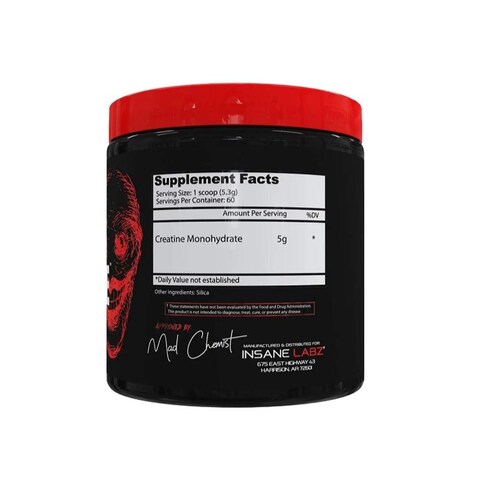 Creatina Monohidratada Insane Labz (60 serv) sin sabor