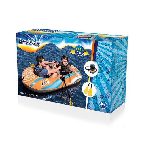Bote Inflable Lancha Balsa Kondor 2000 2personas Remos Bomba