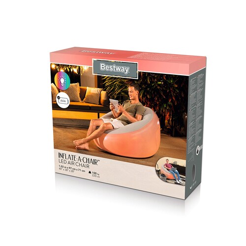 Sillón Inflable Puff Bestway Con Iluminación Luz Led