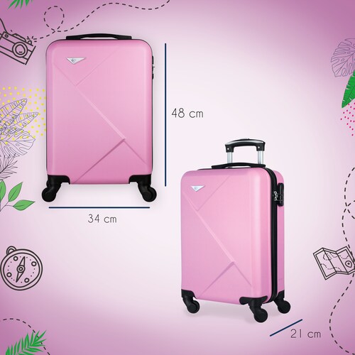 Maleta De Viaje Ligera 19 Pul Etco Travel Equipaje De Mano Rosa Claro ...