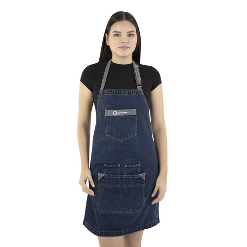 Mandil De Mezclilla Innermotion Azul Marino Estilo Apron #1 Unisex
