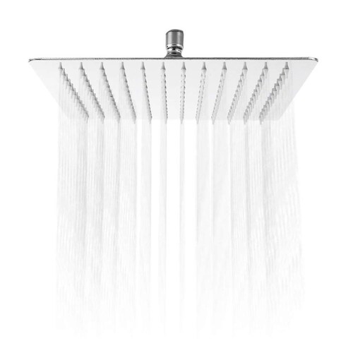 Regadera Cuadrada Metálica Cromada 20cm Acero Inox De Lujo