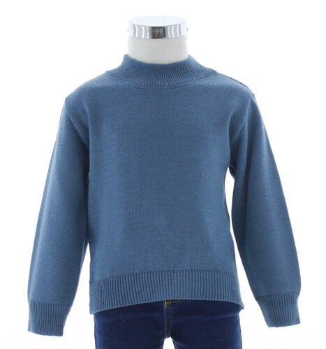 Sueter Ligero Niño Color Azul Pizarra Cuello Alto 3460 2 a 16 Años