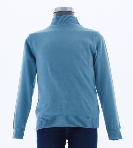 Sueter Ligero Niño Color Azul Cielo Cuello Alto 3461 2 a 16 Años.
