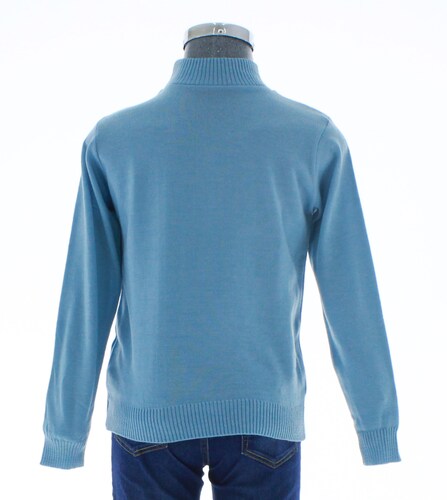 Sueter Ligero Niño Color Azul Cielo Cuello Alto 3461 2 a 16 Años.