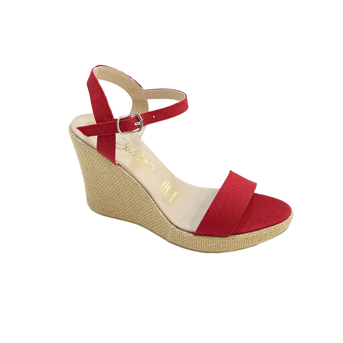 Sandalias Con Plataforma Sheila Cómodas Rojo